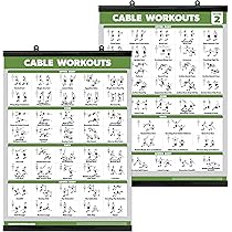 Machine Poster Work Out Posters Cable Machine Workout Poster Set (Vol 1 ...