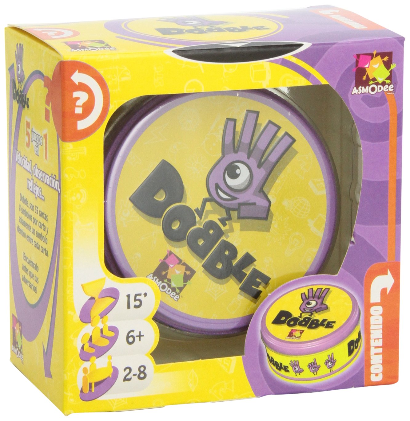 DOBBLE - GIOCO DI CARTE VELOCE ASMODEE, PER 2-8 GIOCATORI, DA 6 ANNI IN ...