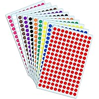 2000 Pieces, 20mm Gommettes Autocollantes Rondes - 8 Couleurs : Amazon ...