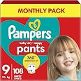 Pampers Baby-Dry Nappy Pants Size 9, 108 Nappies, 19kg+, Monthly Pack ...