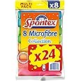 SPONTEX - Lot de 24 Chiffons Microfibre Collection - Lavettes Multi ...