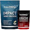 NAKPRO Impact Whey Protein Supplement Powder Combo (1 kg with Creatine ...