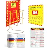 2 Pcs MSDS SDS Binder and Wall Station,Yellow Heavy Duty 3 Inch ...