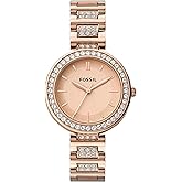 Fossil Jacqueline Analog Rose Gold Dial and Band Women's Stainless Steel Watch-ES3546 : Fossil ...