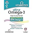 Vitabiotics Ultra Omega-3 Fish Oils Capsules with DHA EPA Nutritional Supplements for Heart ...
