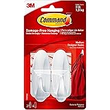 Command Medium Hook, Pack of 2 Hooks and 4 Adhesive Strips, Transparent ...
