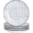 Nicola Spring Hand-Printed Side Plates - 18cm - Navy - Pack of 6 ...