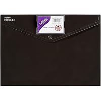 Snopake A4 Polyfile ID Popper Wallet with Press Stud Closure – Black ...