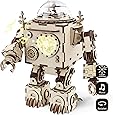 ROBOTIME Robot Music Box Kit Building - Laser Cut Wooden 3D Jigsaw ...
