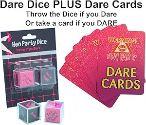 Forfeit Dare Cards - 24 Hen Party Dare Cards with DARE DICE: Amazon.co ...