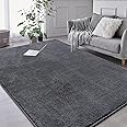 RTBQJ-AT Rugs Living Room 160x230 cm Soft Fluffy Grey Rug, Non-slip ...