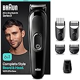 Braun MGK3021 Rifinitore 6-In-1 Regolabarba Uomo, Rasoio Elettrico, Tagliacapelli, Rifinitore ...