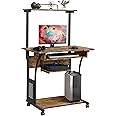 Yaheetech 3 Tier Computer Desk with Printer Shelf and Keyboard Tray ...