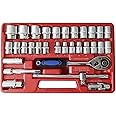 HELLARO 32Pcs Heavy 1/2" inch Combinational Ratchet Socket Wrench ...