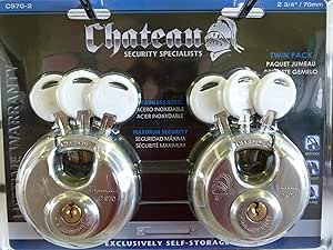Padlock Keyed Alike Chateau C970 Round Padlock with Shielded Shackle, 2 ...