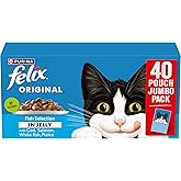 FELIX Original Fish Selection in Jelly Wet Cat Food 40x100g : Amazon.co ...