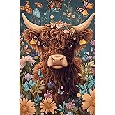 SYMON Cross Stitch Kits for Adults,Highland Cow,11CT Counted Printed ...