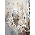 Winter Forest Owl Greeting Card - Large A5 : Amazon.co.uk: Stationery ...