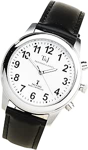 T&J Mens Radio Controlled Atomic Talking Speaking Watch with Black ...
