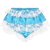 Satini Frilly Sissy Ruffled French Knickers Briefs Lingerie Silky Satin ...