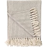 EHC Large Natural Cotton Two Tone Herringbone Sofa Arm Chair Bedspread ...