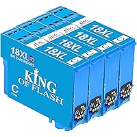 KING OF FLASH Replacement for Epson 18 18XL Ink Cartridges Compatible ...