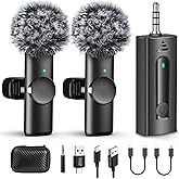 aceyoon Wireless Lavalier Microphone for iPhone/Android/PC/Camera ...