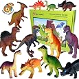 Lello & Monkey Dinosaur toys set of 12 plastic dinosaurs - Large 7 inch ...