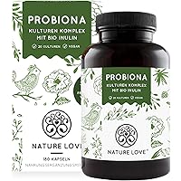 NATURE LOVE® Probiona Komplex - 20 Bakterienstämme + Bio Inulin - 180 ...