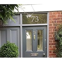 House Door Number Etched Frosted Vinyl Self Adhesive Sticker ...