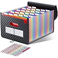 ThinkTex Accordian File Organiser, 26 Pockets Expanding File Folders ...