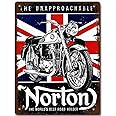 Norton Motorcycle Bike Union Jack - Tin Sign, Retro Vintage Metal Sign ...