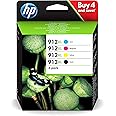 HP 3YP34AE 912XL High Yield Original Ink Cartridge, Black/Cyan/Magenta ...