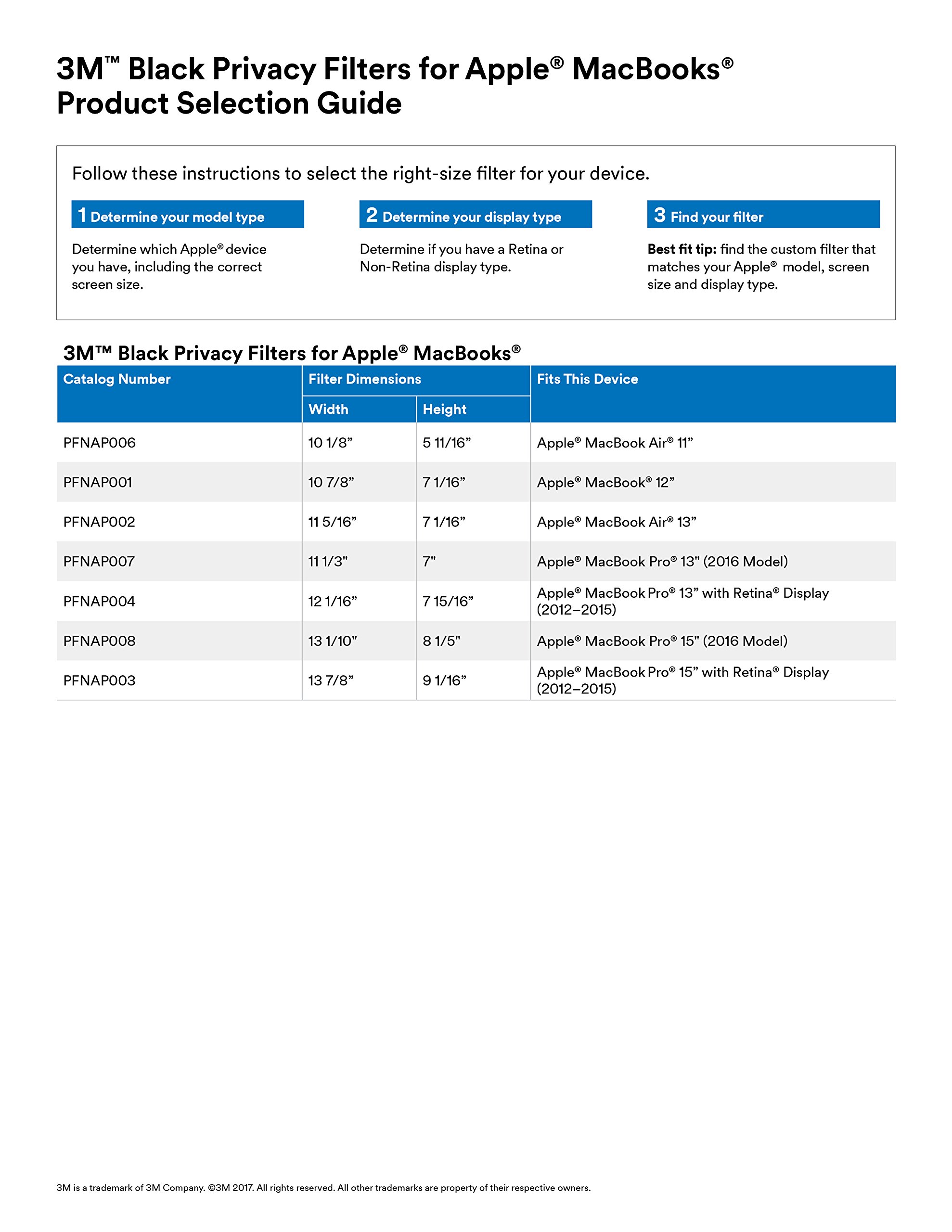 3M Privacy Filter for Apple Macbook Pro 13" (2016 model or newer) with ...