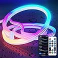 LPDISPLAY Neon Ruban LED 3m, RGBIC Bande LED avec Contrôle WiFi APP, Compatible avec Alexa, pour ...