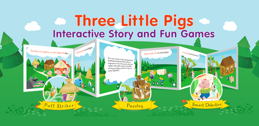 3 Little Piggies & Big Bad Wolf - Interactive Story Book and Fun Games ...