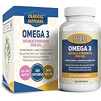 NBL Natural Omega 3 Fish Oil 2000 mg 360 EPA 240 DHA Double Strength ...