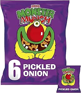 Walkers Monster Munch Pickled Onion Multipack Snacks, 6 x 22g: Amazon ...