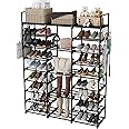 Finew Shoe Rack 9 Tier 3 Row, Metal Shoes Storage Organiser Shelf ...