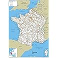 I MAPS Road Map of France - Size A2-59.4 x 42cm - Paper Laminated ...