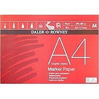 Daler-Rowney Graphic Series Marker 70 gsm A4 Paper Pad, Smooth Surface ...
