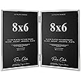 Silver Plated Photo Frame Double Book Style Picture Frame Plain Satin ...