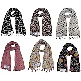 Buy FusFus Women's Printed Georgette Trendy Stoles, Free Size ...