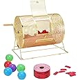 VEVOR Raffle Drum, 16.1 x Ø12 inch Brass Plated Raffle Ticket Spinning ...