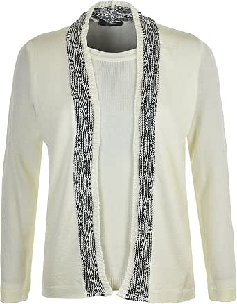 Womens Knitted Twinset Style Top One Piece Twin Set Top Long Sleeves ...