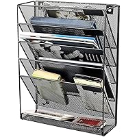 Metal Mesh Wall Mounted File Organiser Black | Office Tray | Magazine ...