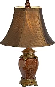 54CM BURGUNDY TABLE LAMP WITH BROWN SHADE : Amazon.co.uk: Home & Kitchen