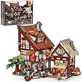 FUNWHOLE Medieval Forge House Lighting Building Bricks Set with Lights ...