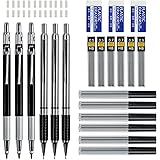 Nicpro 2 Pezzi 0,5 & 0,7 MM Metallo Matite Meccaniche Set Art Portamine con 4 Tubo HB, 2 Gomma ...