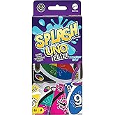 UNO Splash Card Game, 108 durable, waterproof plastic cards plus clip ...